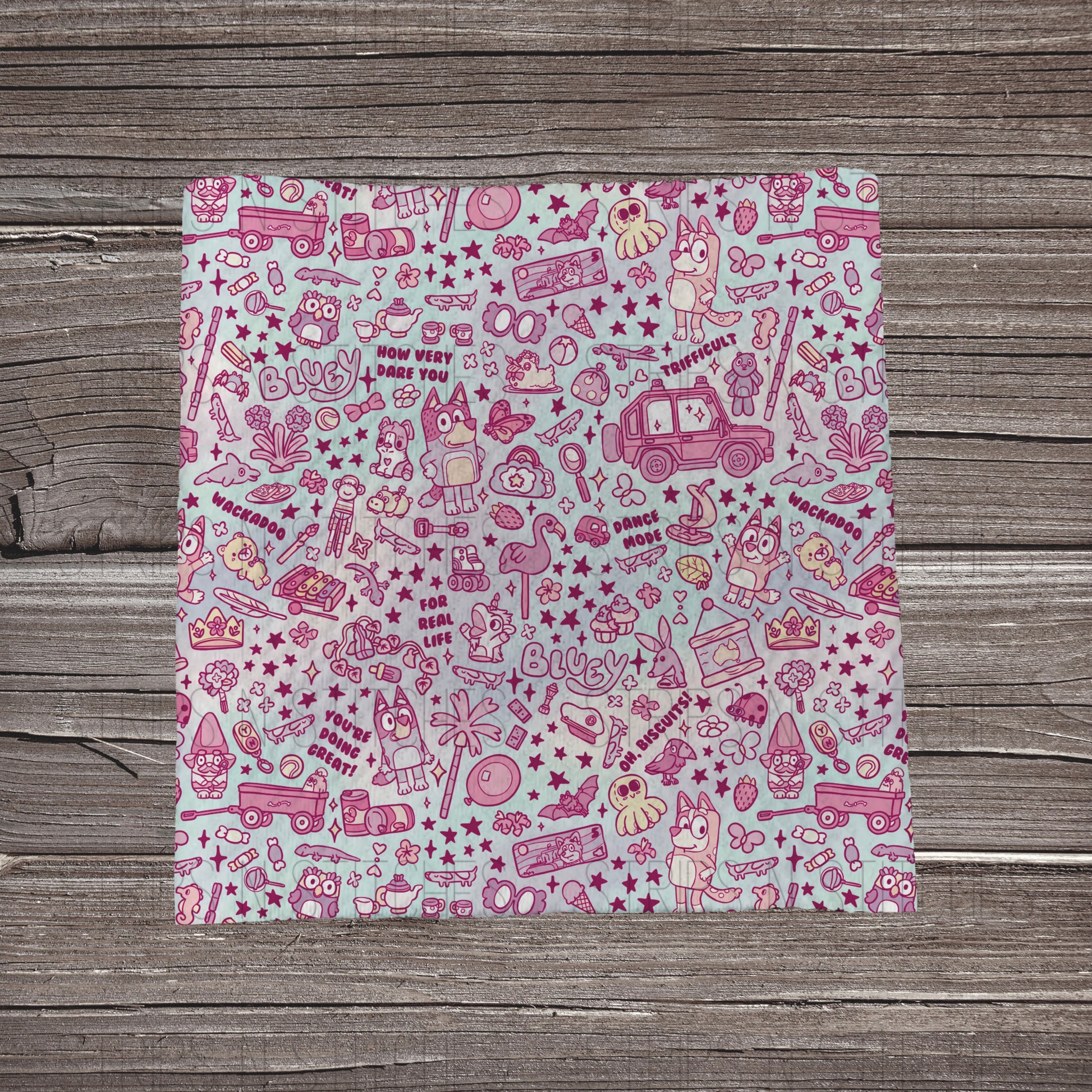 Classic Pink Bluey Scatter | Bow Making | Headwrap | Scrunchies ...