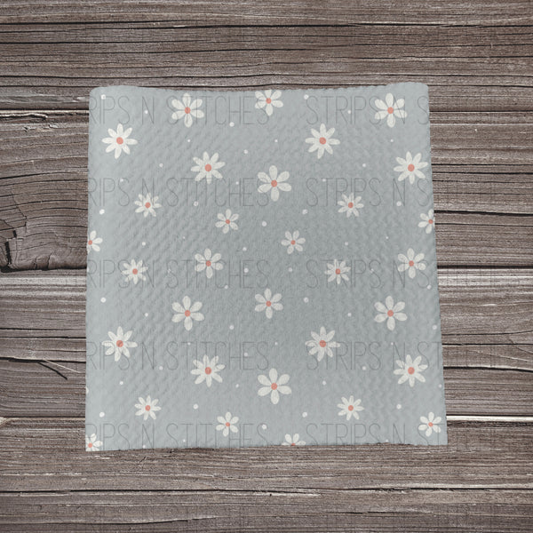 Light Grey Daisy Flower Scatter | Bullet Fabric Strip | Bow Making | S ...
