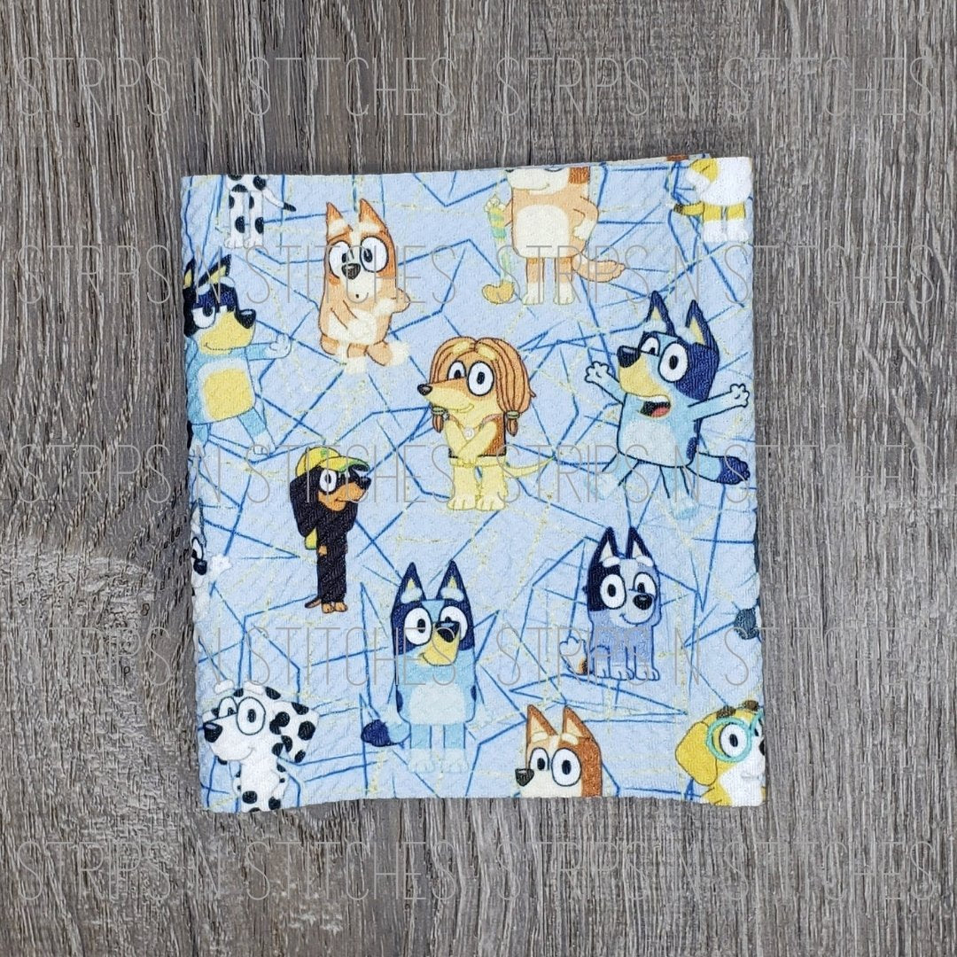 Bluey Geometric -Fabric Strip- Bow Making- Headwrap- Scrunchies ...