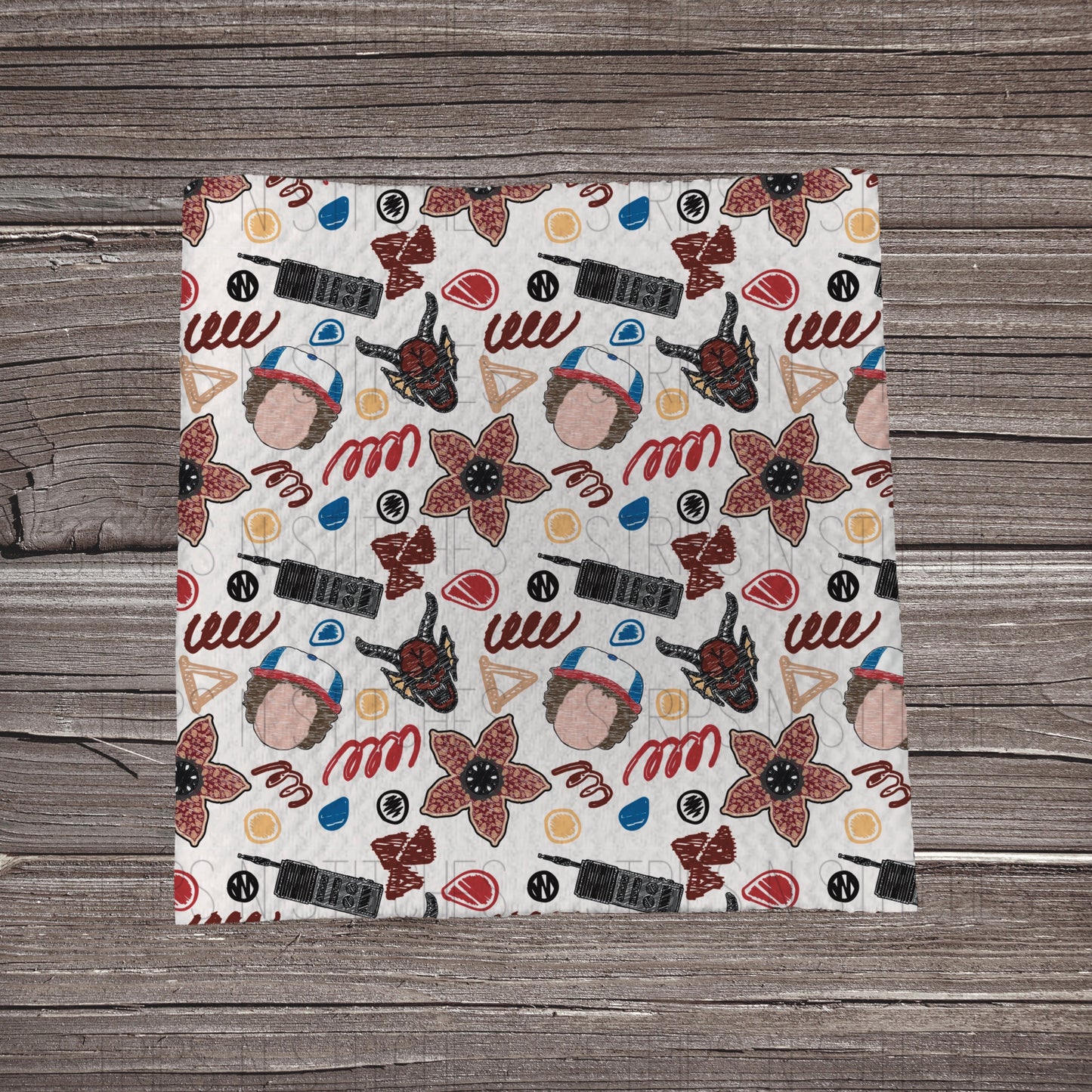 Doodle Stranger Things | Fabric Strip- Bow Making- – Strips N Stitches