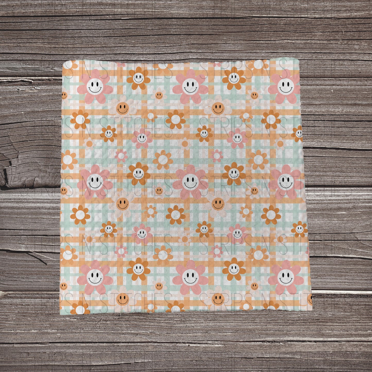 Boho Smiley Plaid | Fabric Strip- Bow Making- – Strips N Stitches